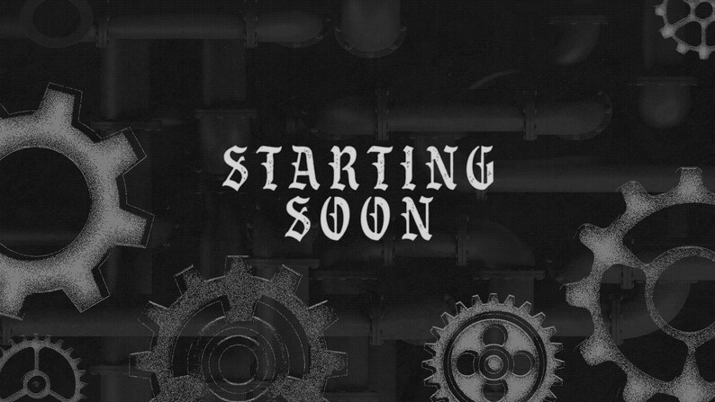 Steampunk Black Animated Screen Twitch Stream Starting Soon Screen - Etsy
