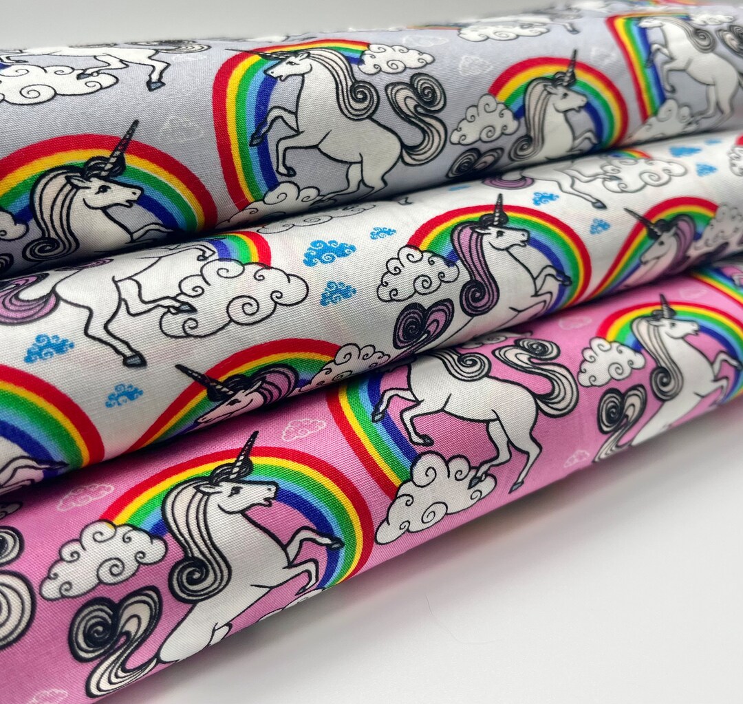 Unicorn Fabric 100% Cotton, Pink Unicorn Fabric, Unicorn Pattern, Kids ...
