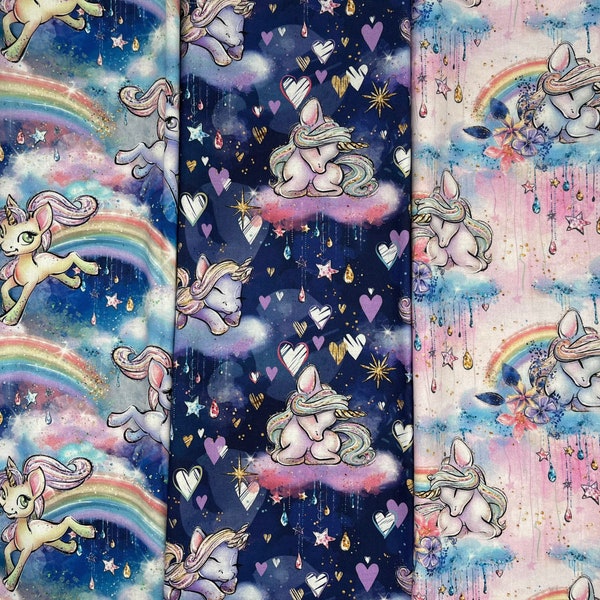 Unicorn Fabric - Etsy UK