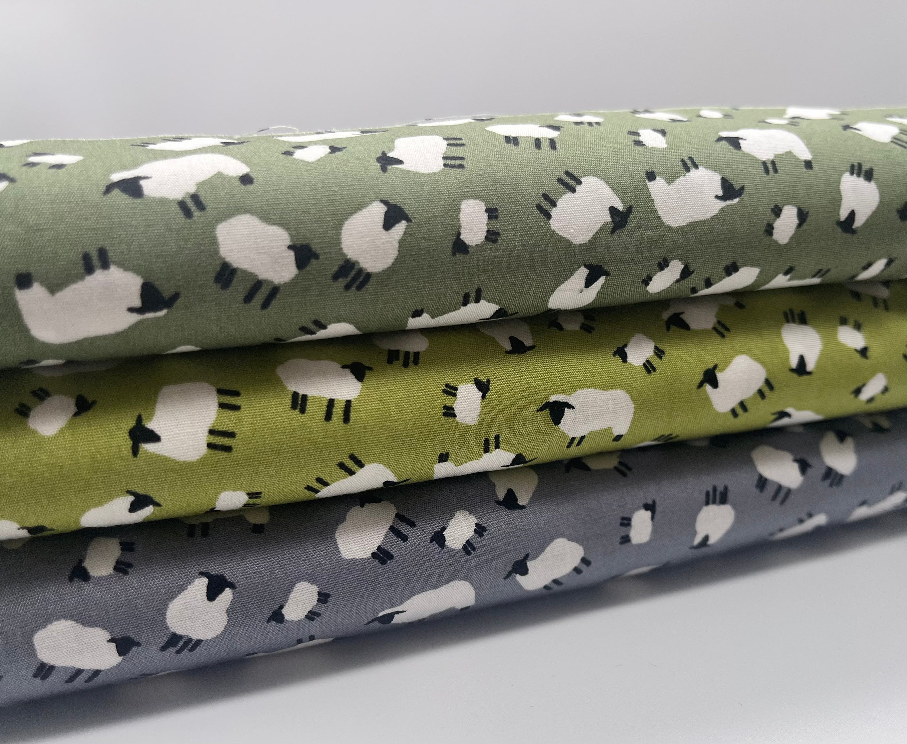 Sheep Fabric, Animals Fabric, 100% Cotton Fabric, Silver, Green - Etsy