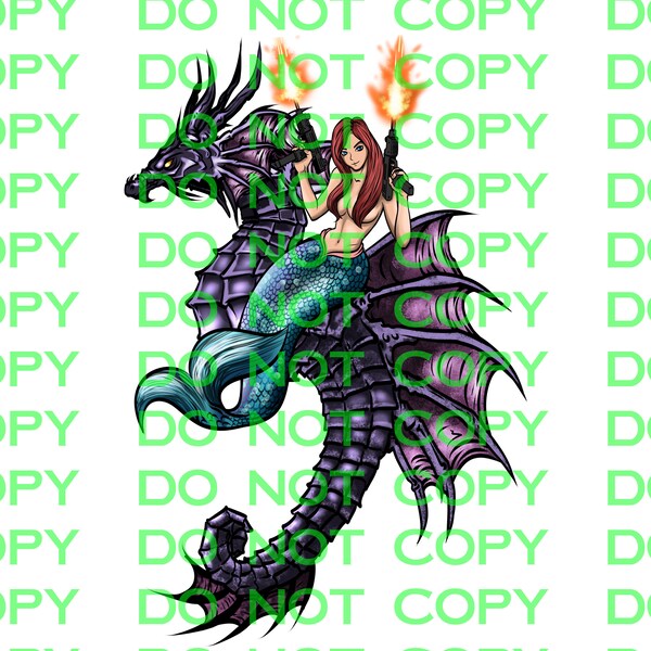 Mermaid and Seahorse - Etsy