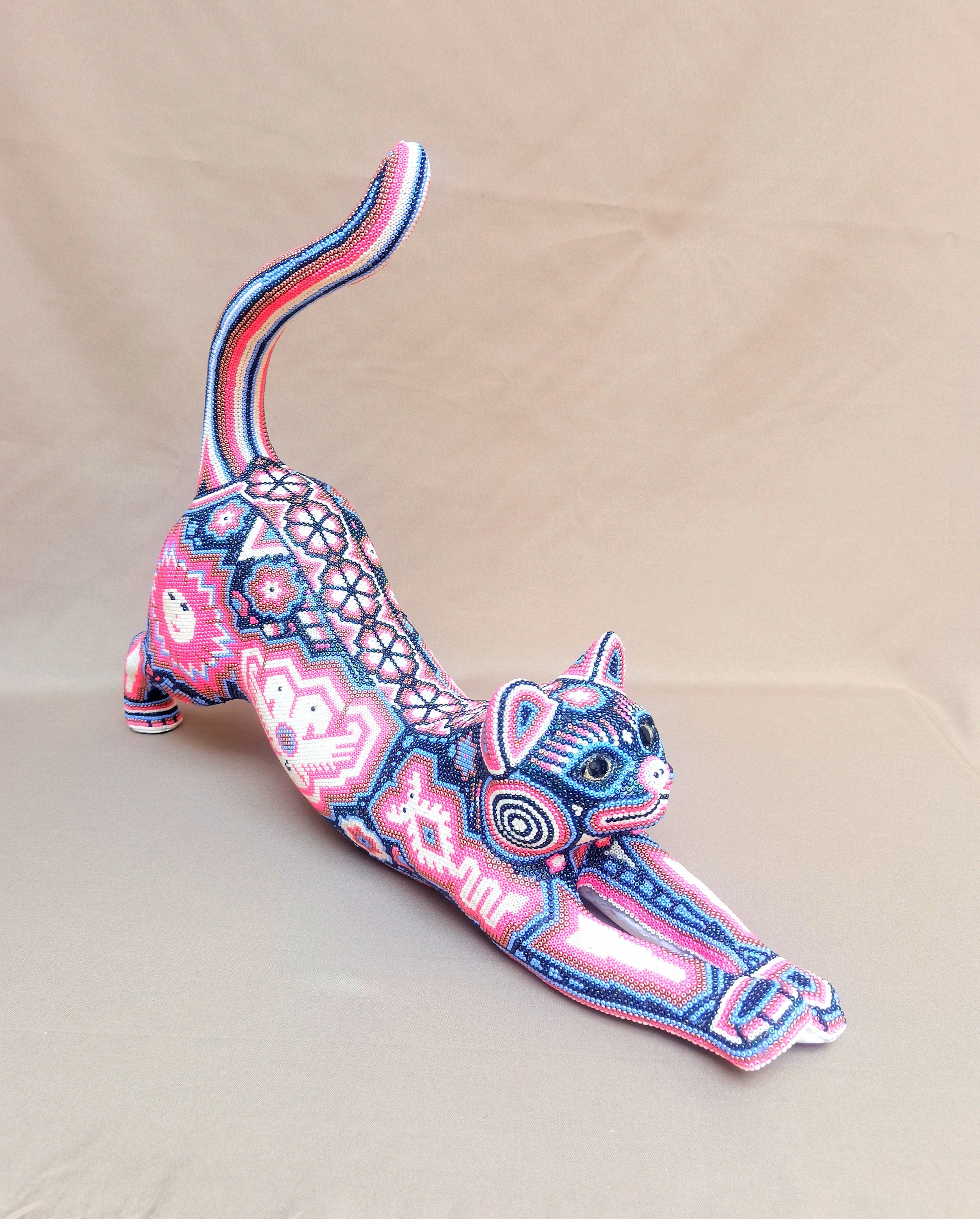 Huichol Art: "radiant Cat" - Etsy