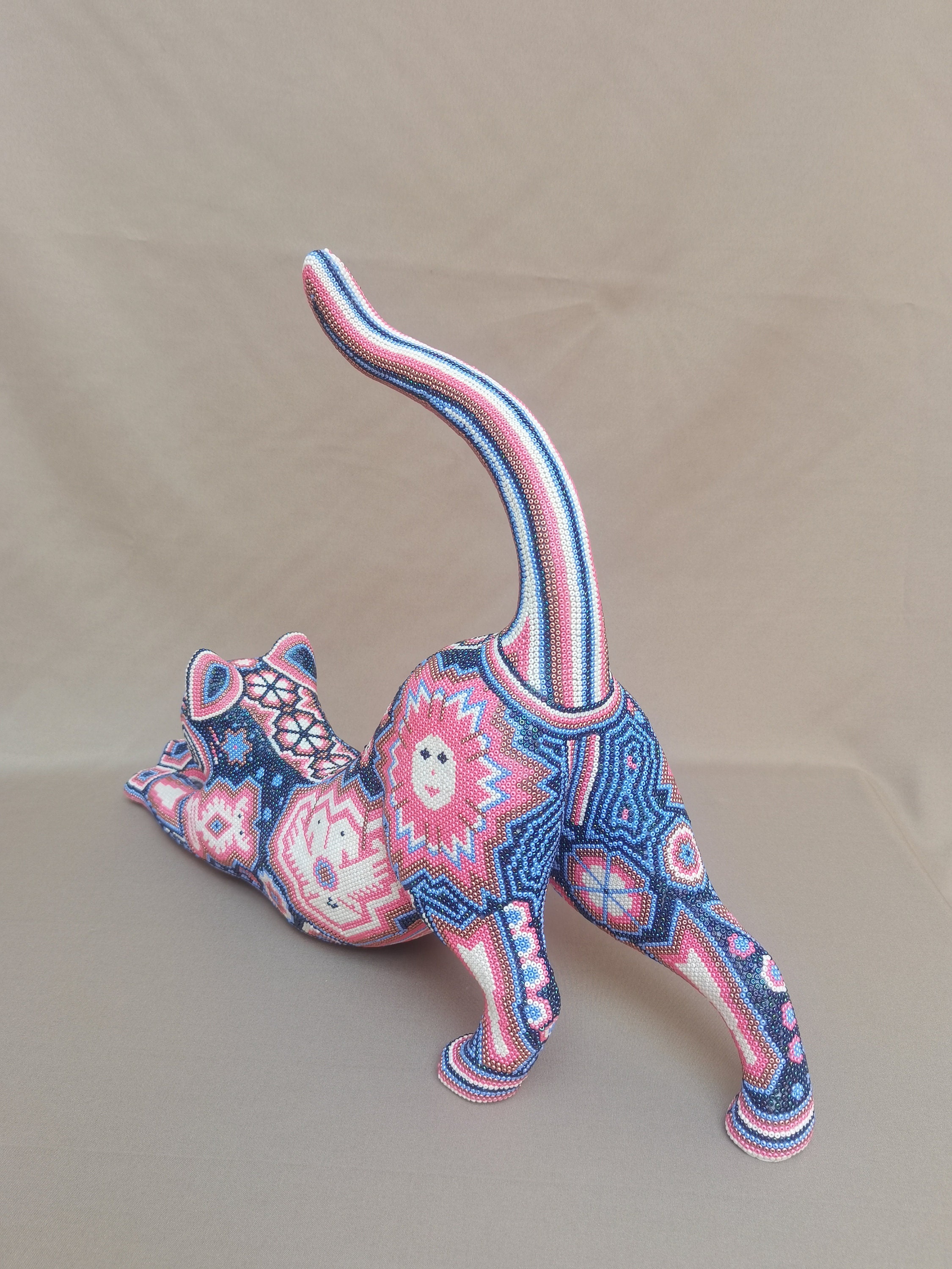 Huichol Art: "radiant Cat" - Etsy