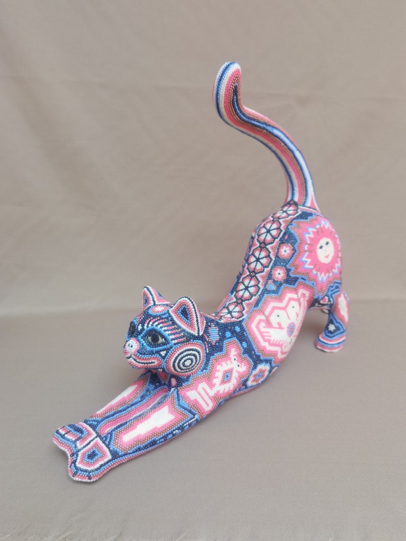 Huichol Art: "radiant Cat" - Etsy