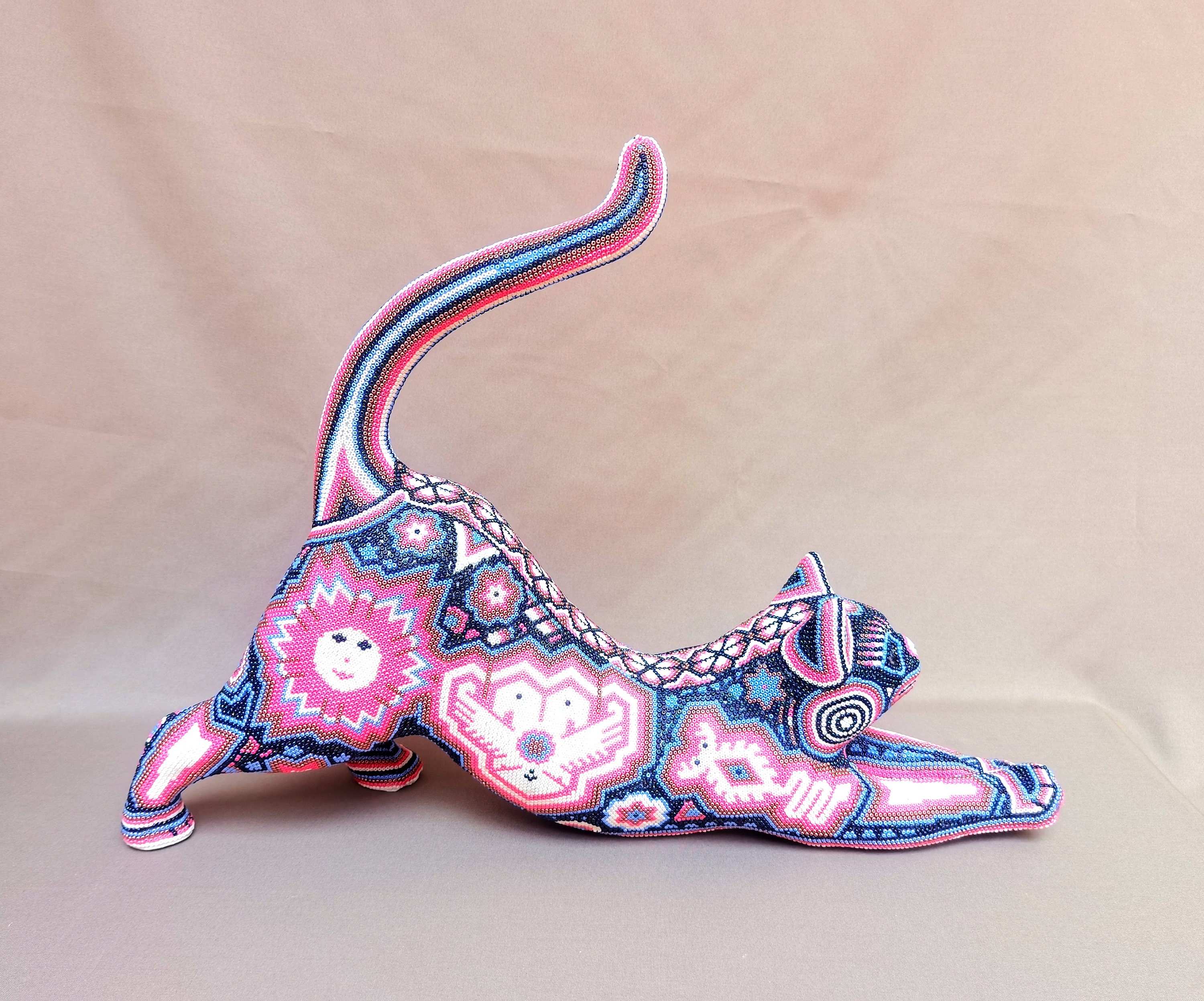 Huichol Art: "radiant Cat" - Etsy