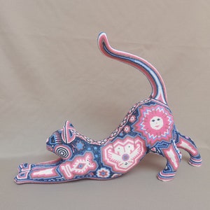 Huichol Art: "radiant Cat" - Etsy