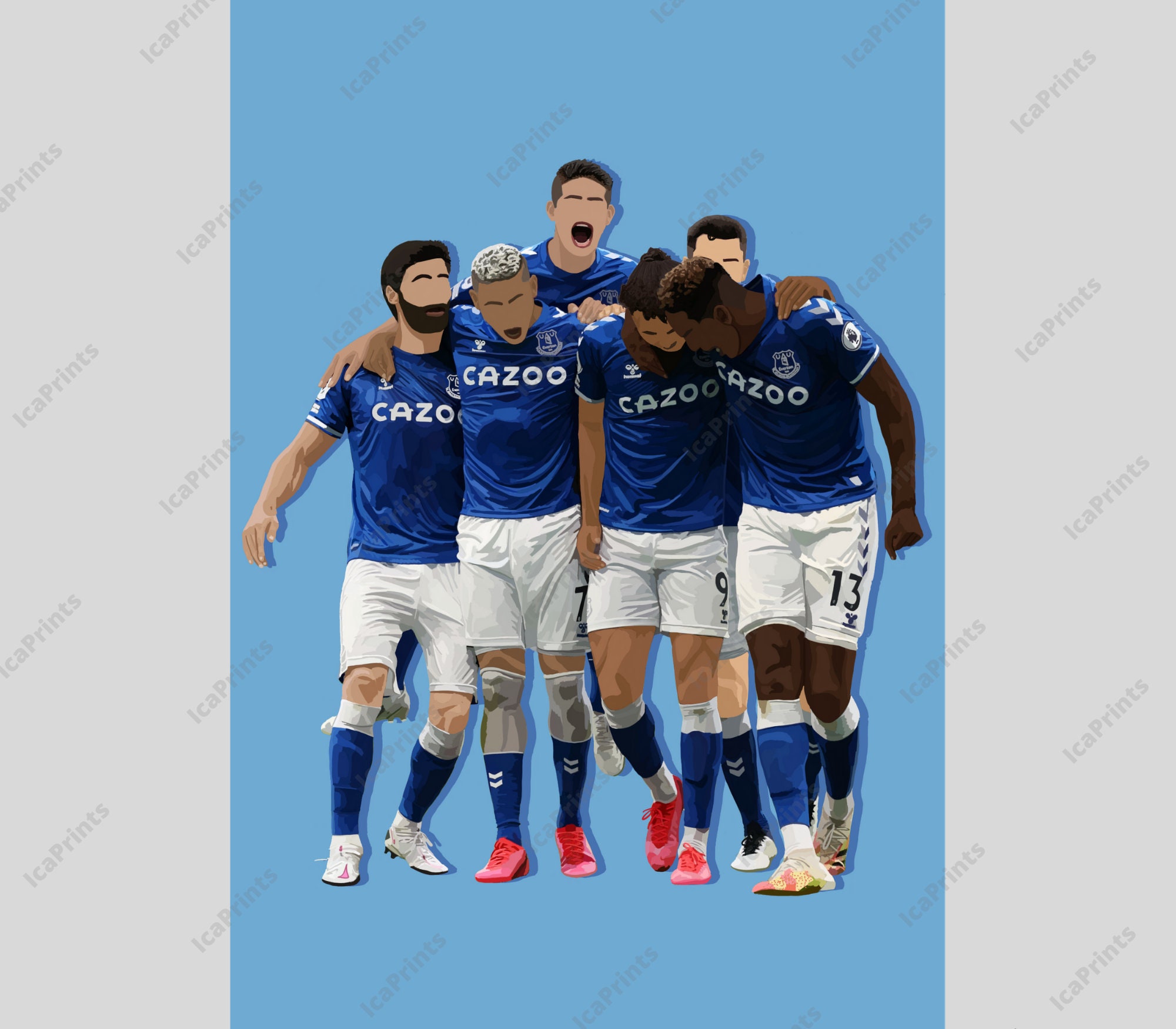 Hand Drawn Everton FC Print DOWNLOAD | Etsy