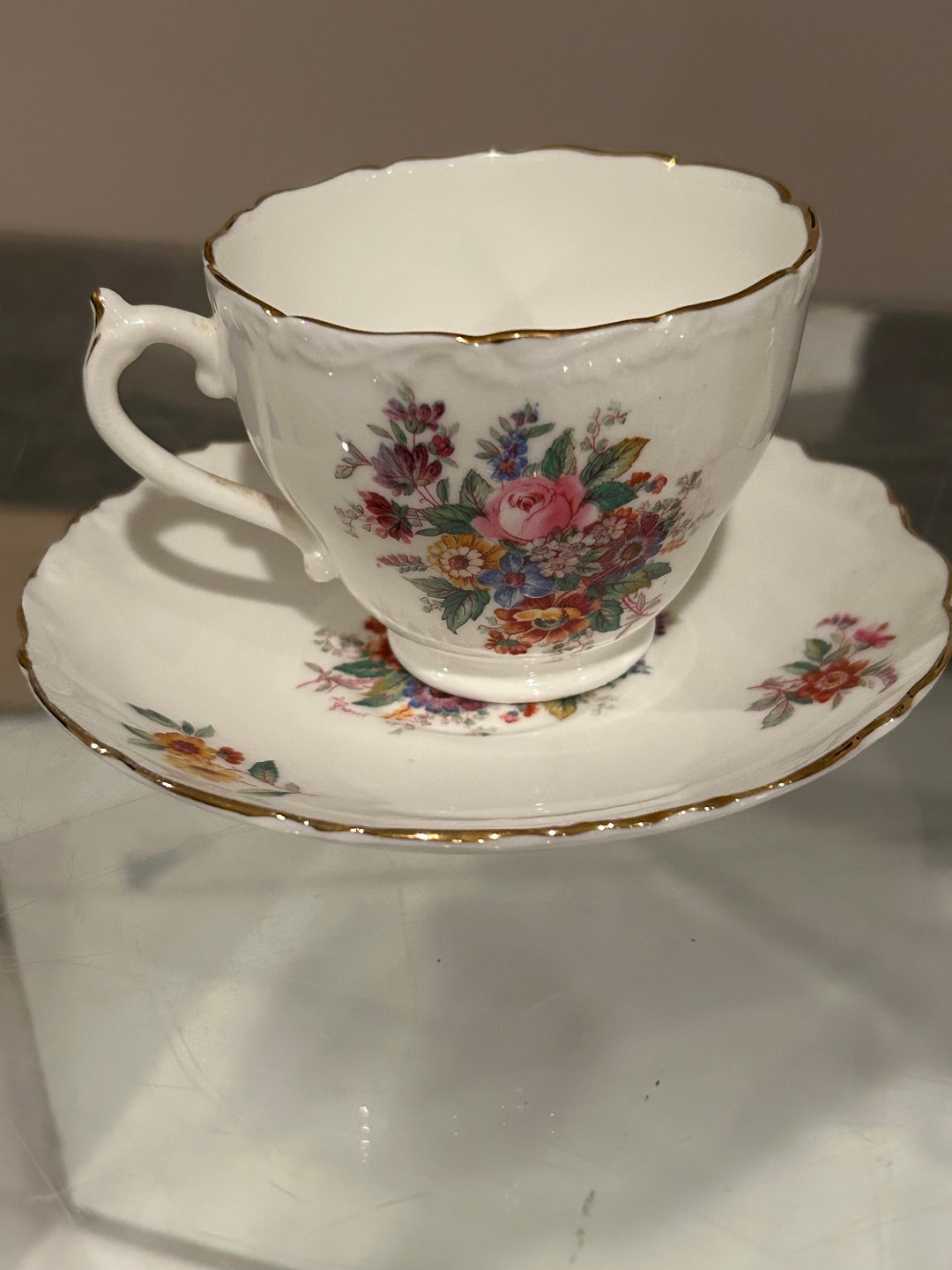 A Vintage Coal Port Bone China Matching Cup & Saucer Made in England C ...