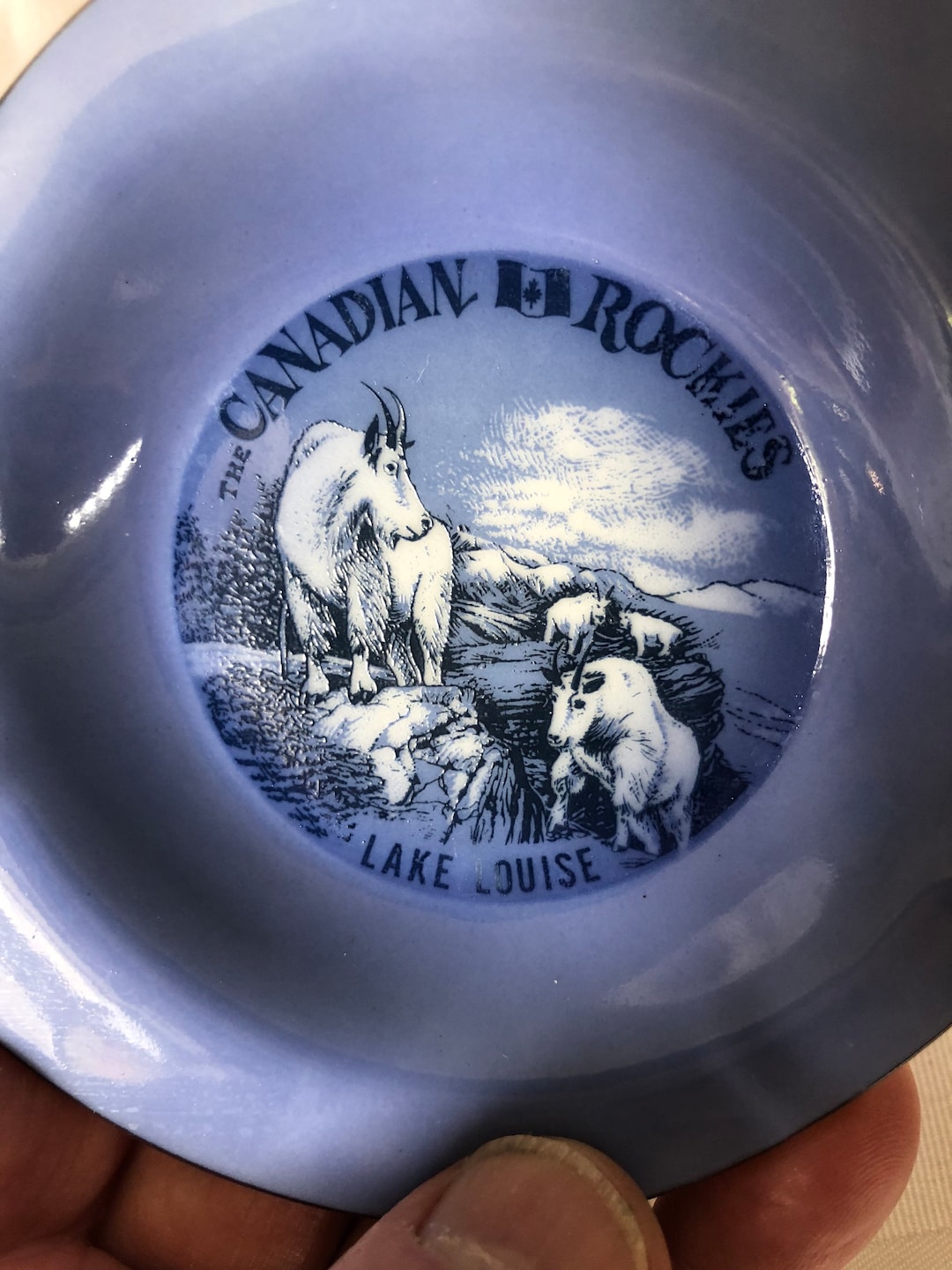 A Vintage 1970s Ashtray Depicting the Canadian Rockies and Mountain ...