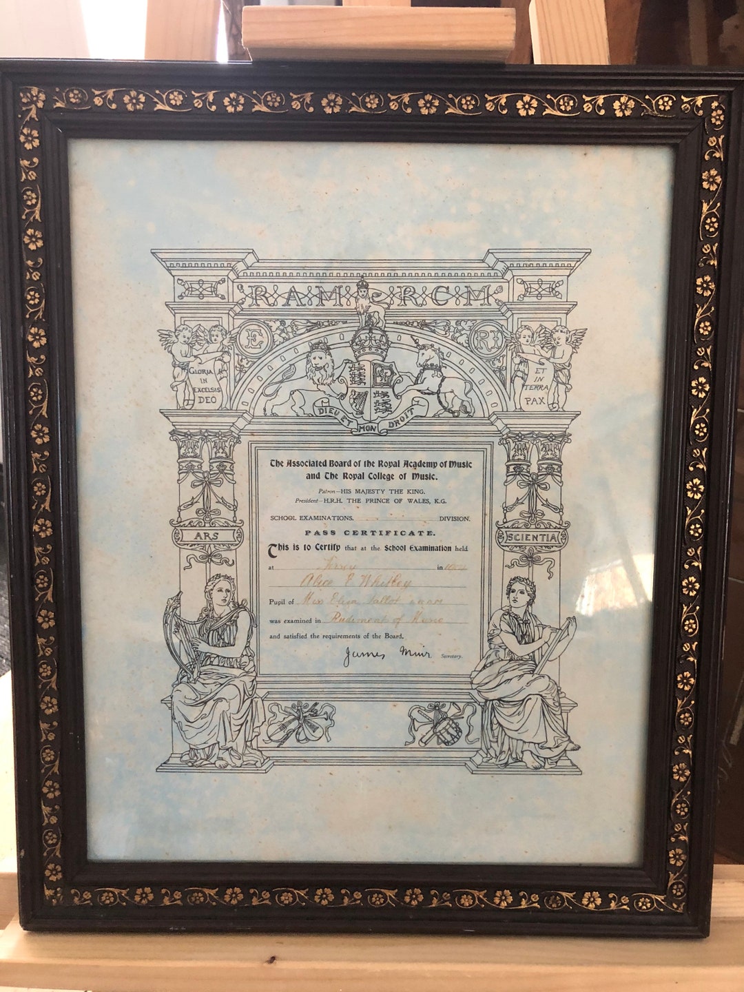 Victorian C 1890 Embossed Picture Frame & Certificate of the Royal ...