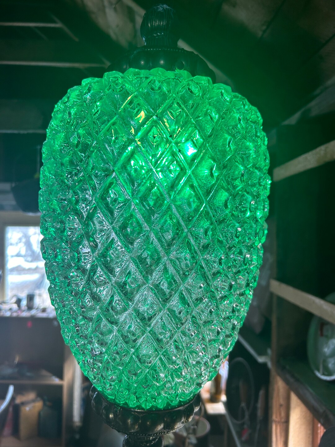 Vintage Pineapple Glass Nemo 1972 Signed Swag Hanging Lamp Pendant ...