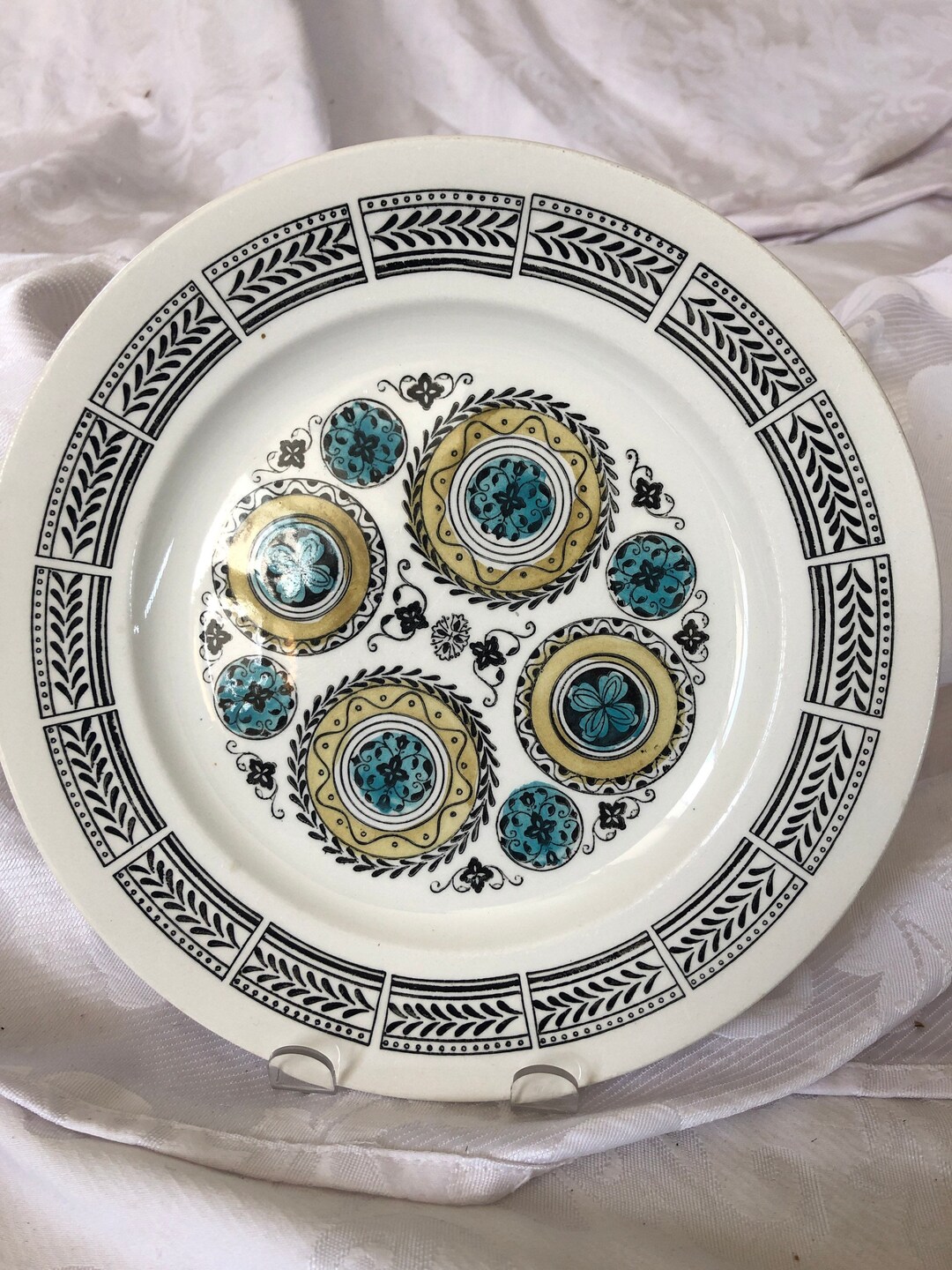 Vintage Kathy Winkle 9 1/2 Inch Dinner Plate in Carousel Pattern ...