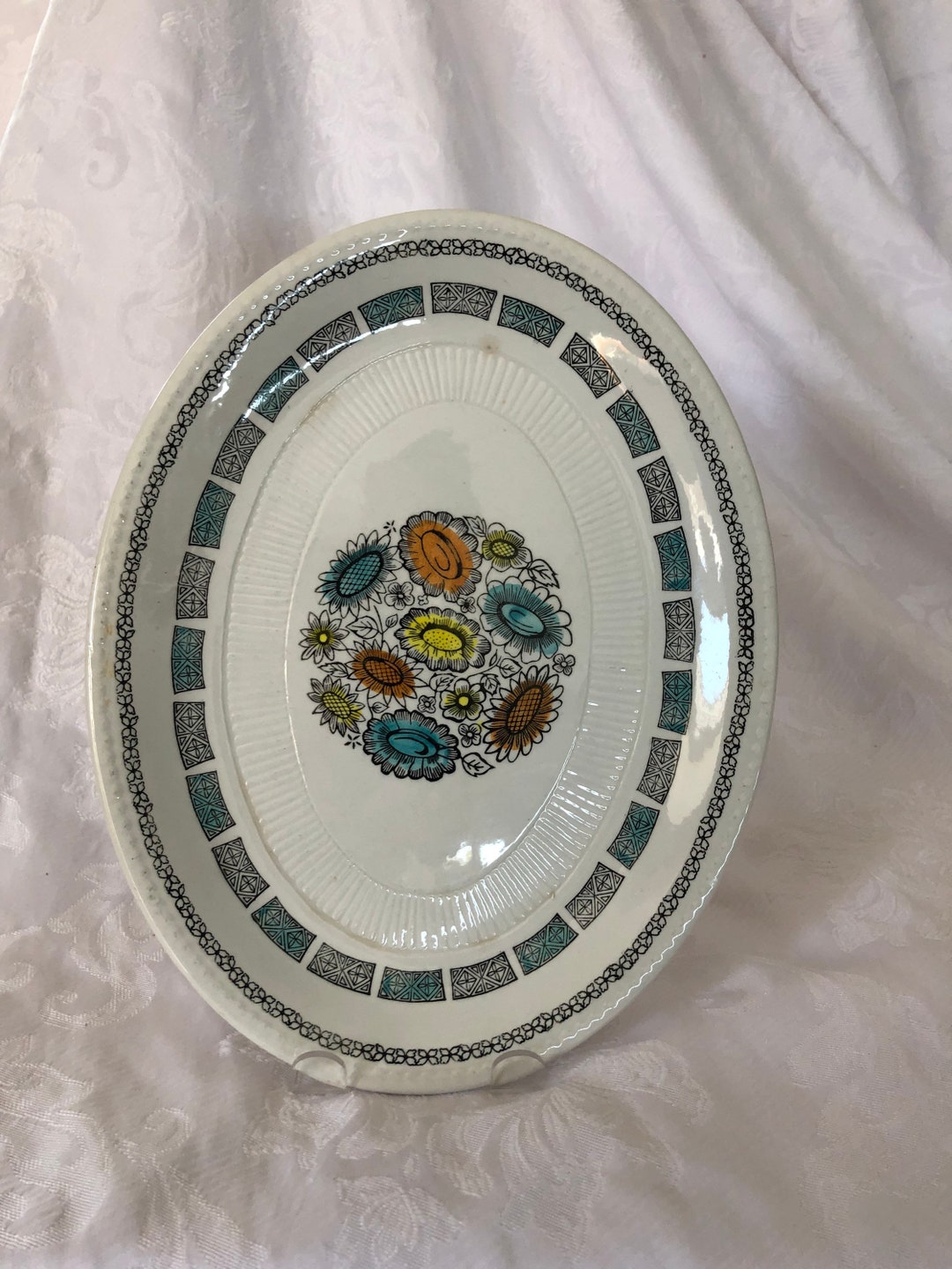Vintage Kathie Winkle Corfu Platter, Broadhurst Pottery England, Mid ...