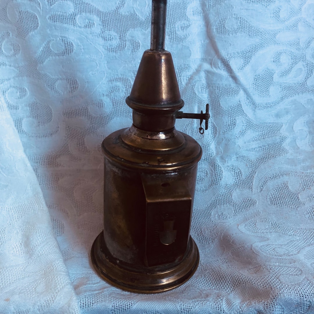 An Antique French Pigeon Lamp in Brass Plated Nickel C 1886 Preowned ...