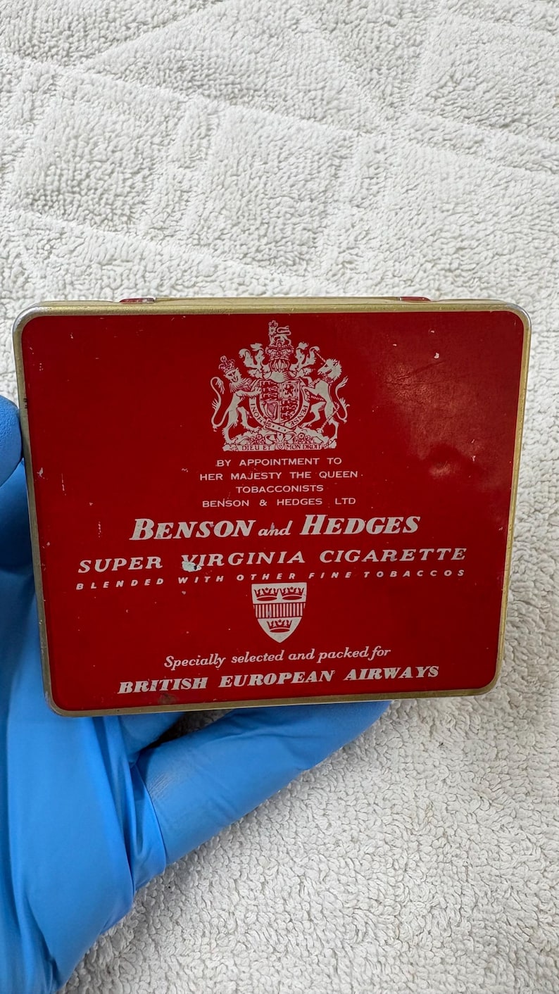 Vintage C 1950s Benson and Hedges 20 Cigarettes Tin Cigarettes Packaged ...
