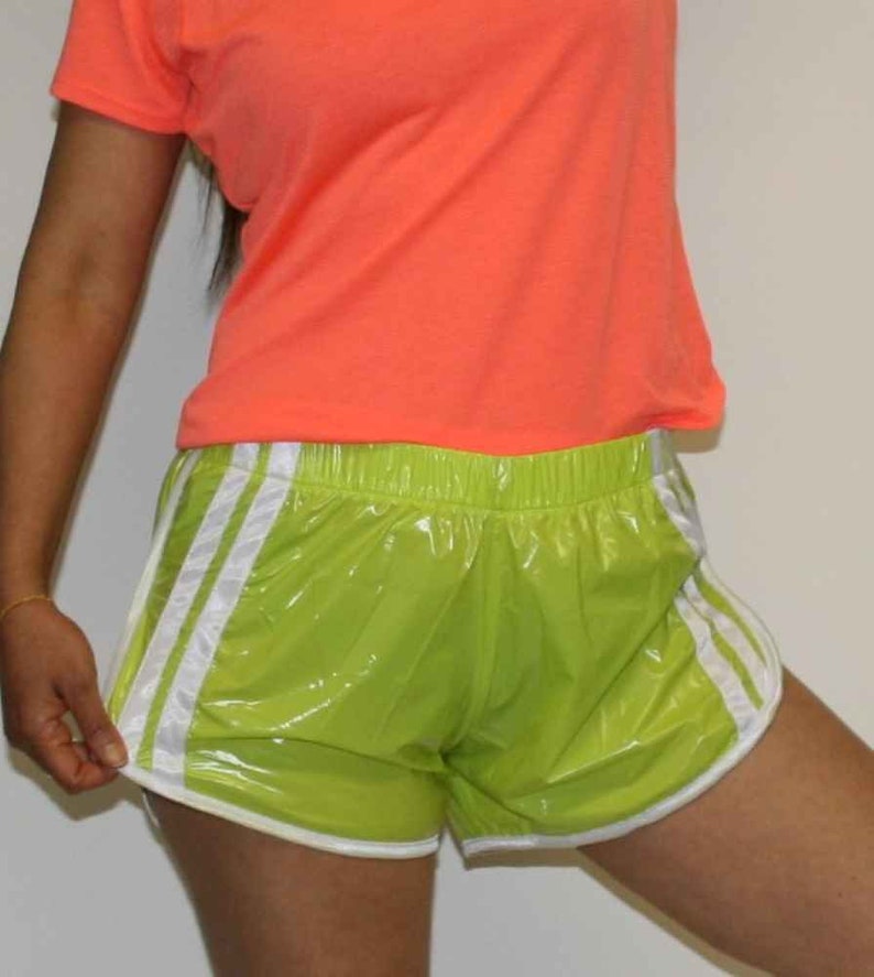Pvc Shorts Hot Pants Green Glossy Etsy