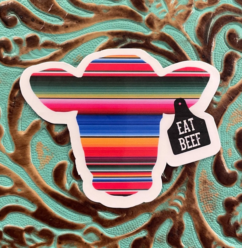 Cow Head EAT BEEF Stickers - Etsy