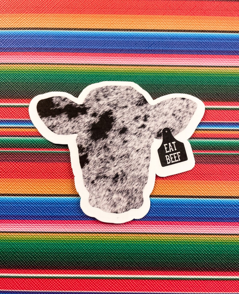 Cow Head EAT BEEF Stickers - Etsy