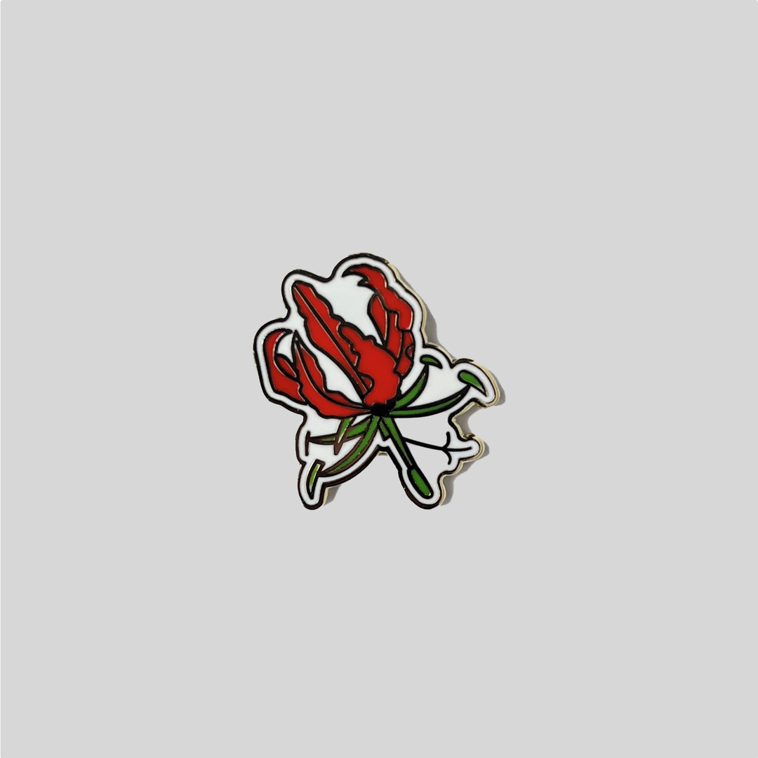 Karthigaipoo Lapel Pin / Gloriosa Flower - Hard Enamel - Etsy