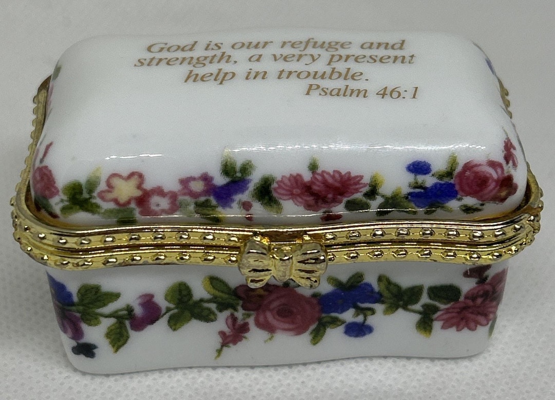 Imperial Porcelain Trinket Box Scripture Verse Psalm 46:1 - Etsy