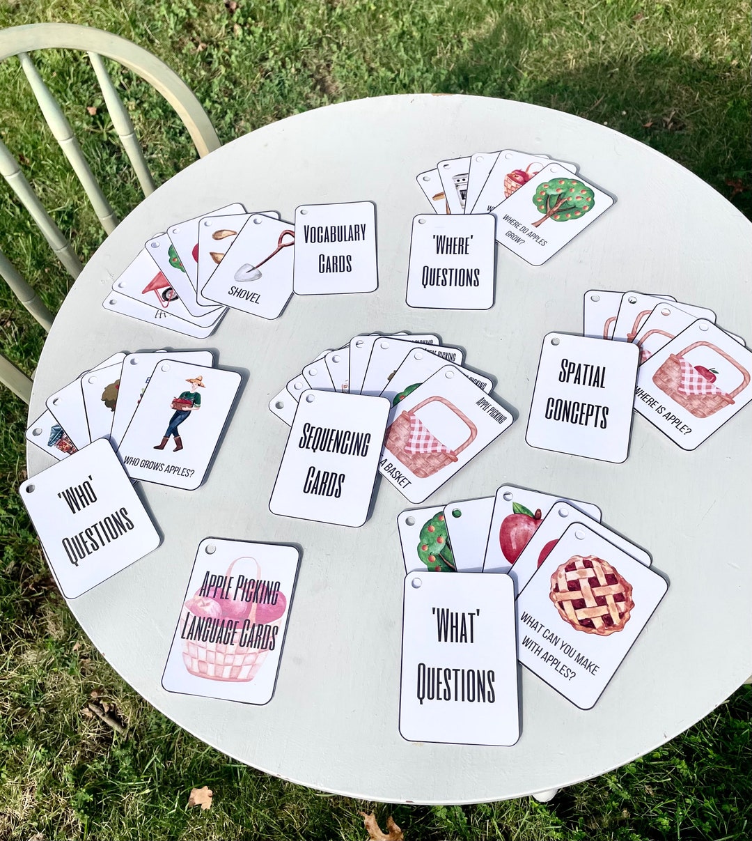 Apple Picking Language Flashcard Bundle, Instant Download, 'wh ...