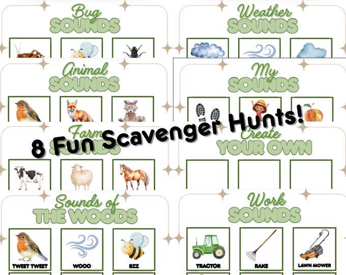 Nature Sound Walk Scavenger Hunt | Listening Printable | Mindfulness ...