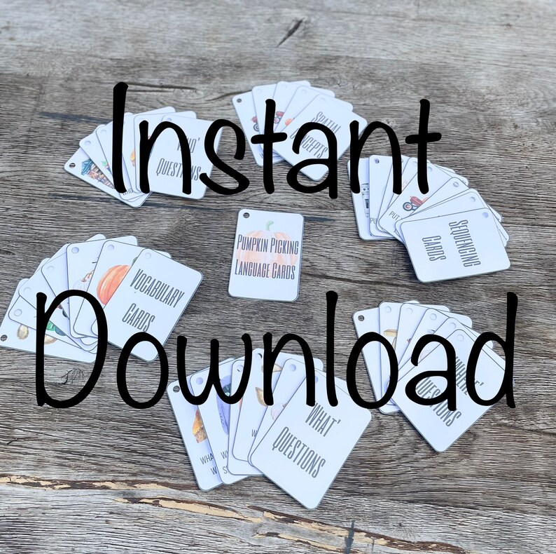 Instant Download Language Flashcards, Fall Pumpkin Picking, 'wh ...