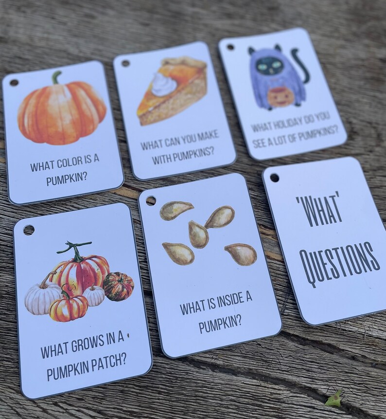 Instant Download Language Flashcards, Fall Pumpkin Picking, 'wh ...