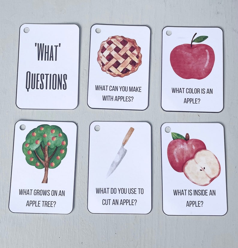 Instant Download Language Flashcards Fall, Apple Picking Theme, 'wh ...
