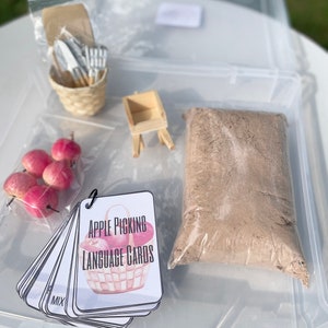Sensory Play Apple Picking Bin, Language Cards, Wh Questions ...