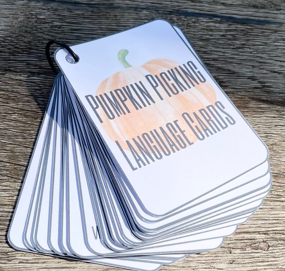 Large Language Flashcards, Fall Pumpkin Picking Theme, 'wh' Questions ...