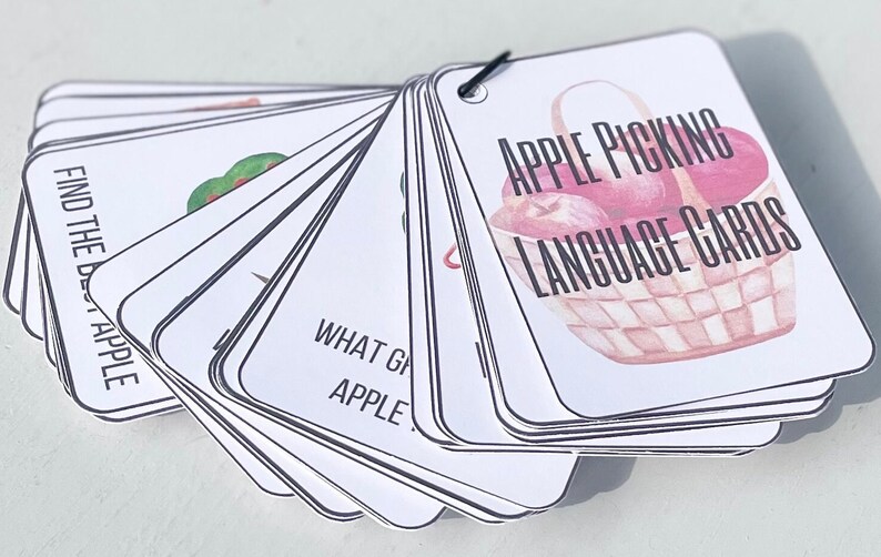 Instant Download Language Flashcards Fall, Apple Picking Theme, 'wh ...