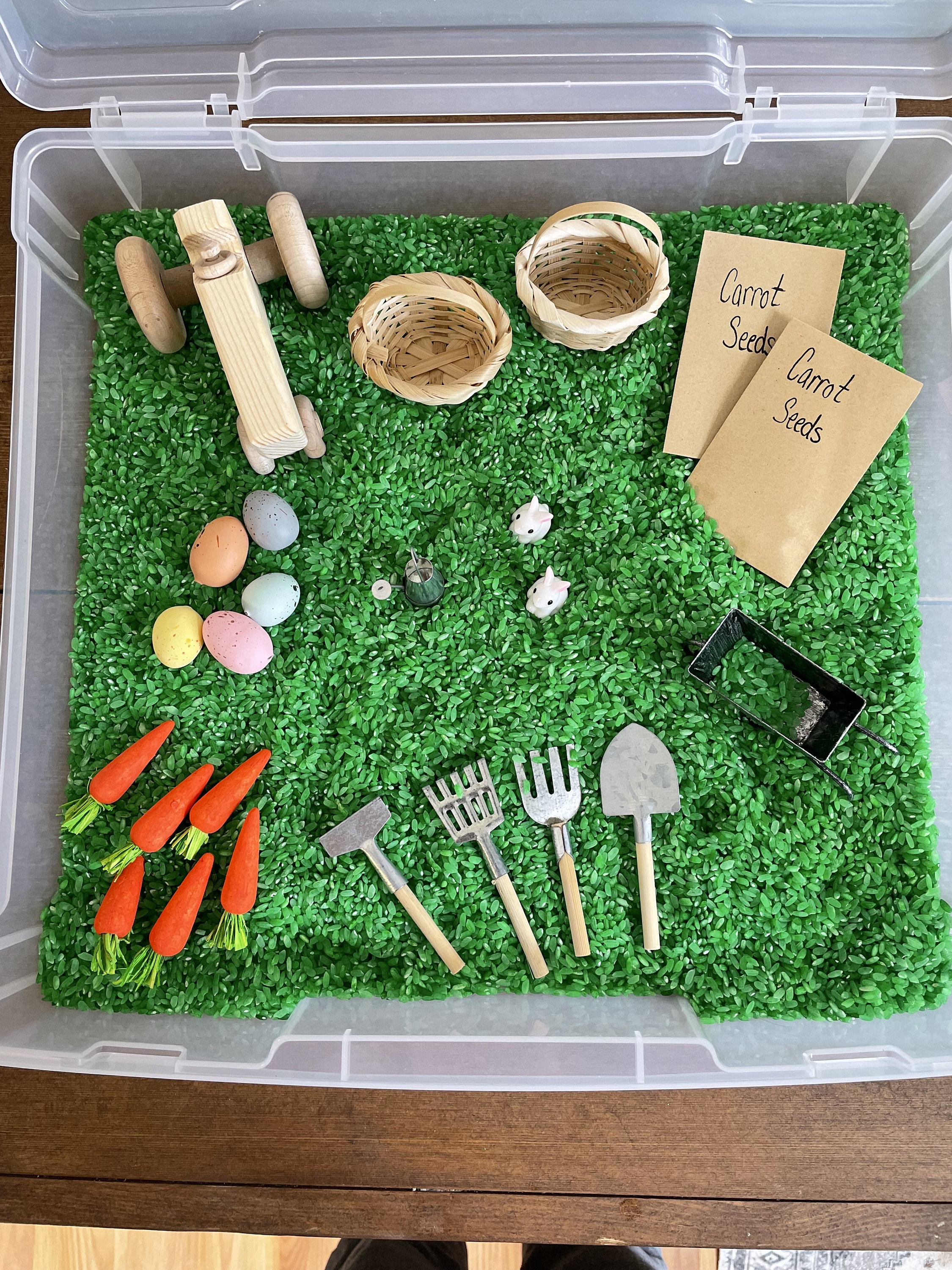 Green Sensory Bin Filler, Fresh Cut Grass Scented, Dyed Rice, Create ...