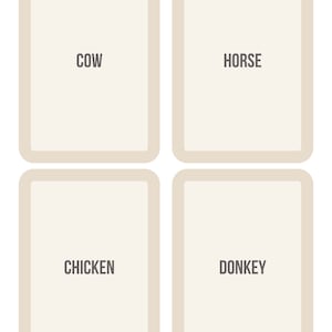 Farm Animal Matching Game, Instant Download, Farm, Baby Animals, Word ...