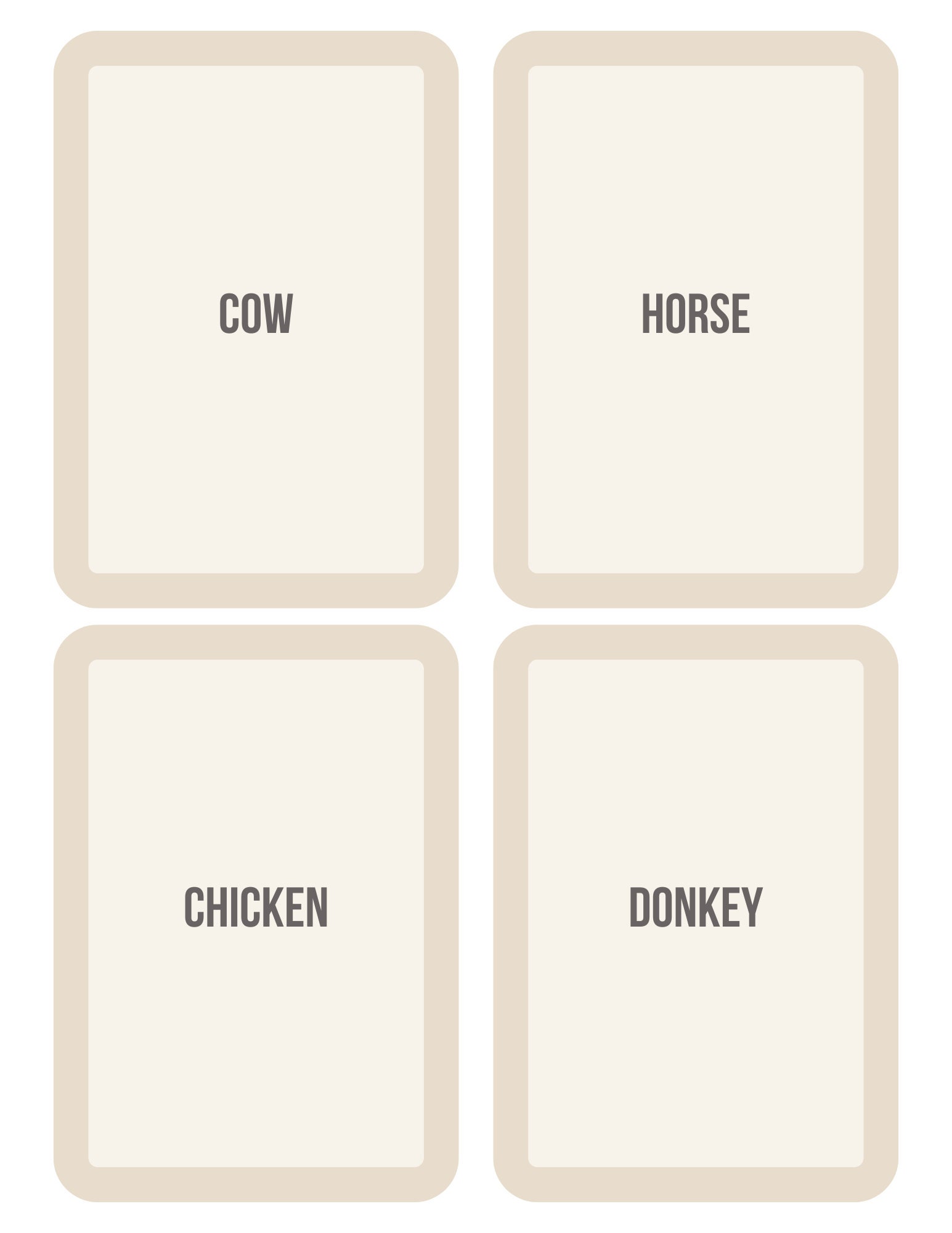 Farm Animal Matching Game, Instant Download, Farm, Baby Animals, Word ...