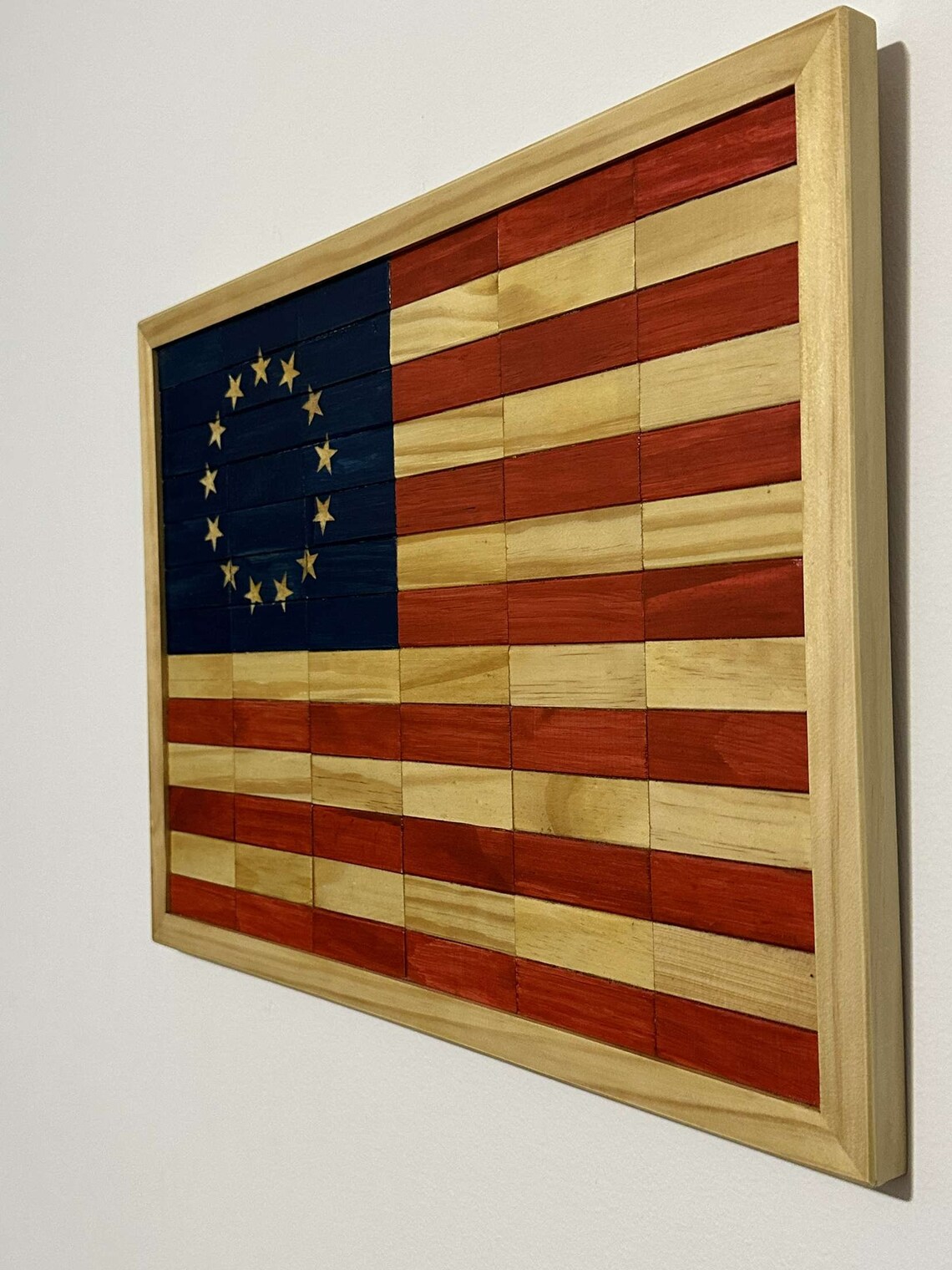 Wooden American Flag, Jenga Block American Flag, Wood Flag, Wooden Flag ...