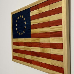 Wooden American Flag, Jenga Block American Flag, Wood Flag, Wooden Flag ...