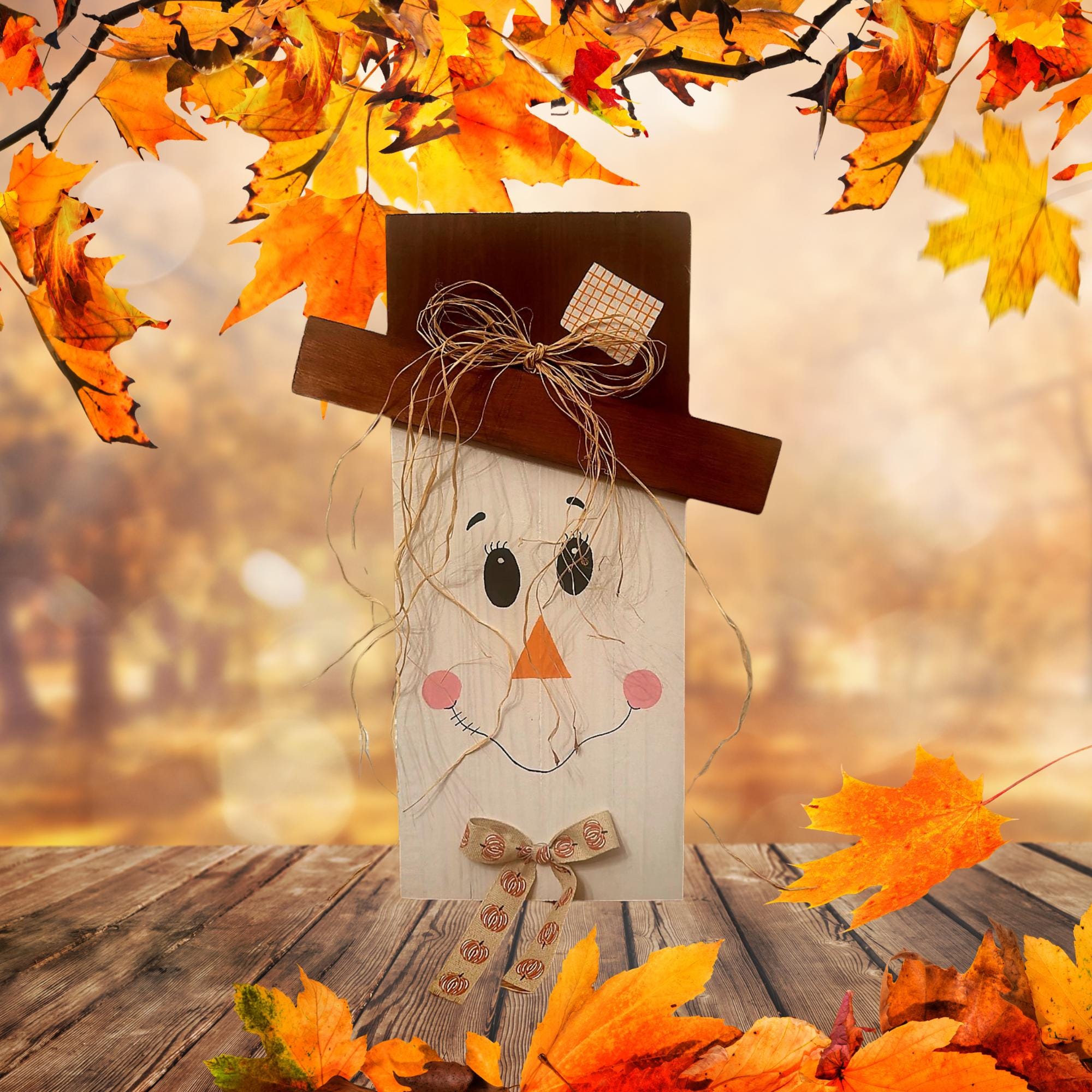 Reversible Snowman & Scarecrow Wooden Decoration – Fall and Winter ...