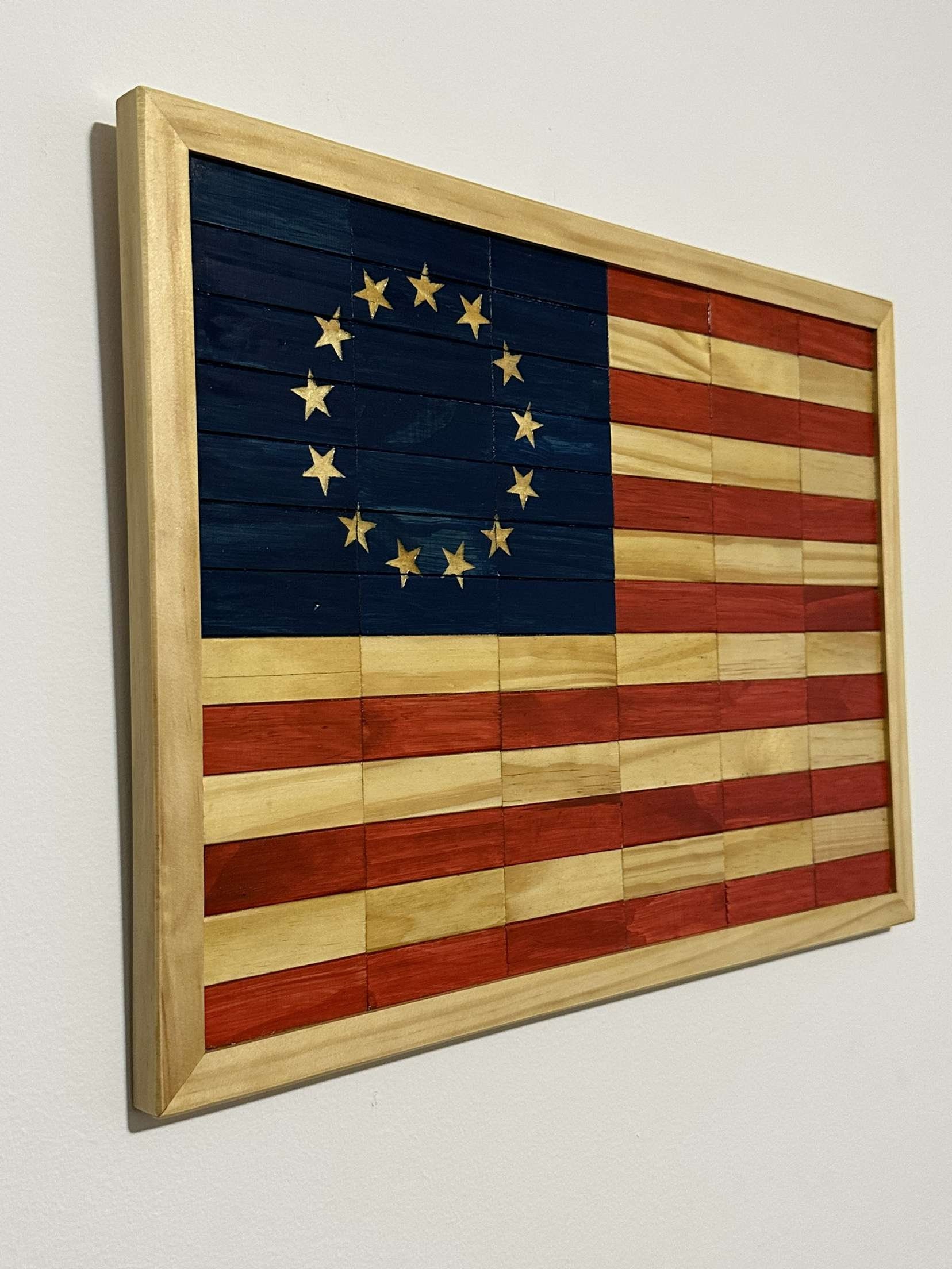 Wooden American Flag, Jenga Block American Flag, Wood Flag, Wooden Flag ...