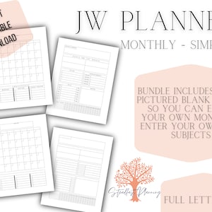 JW Planner Monthly Planner Best Life Ever Planner DIGITAL DOWNLOAD - Etsy