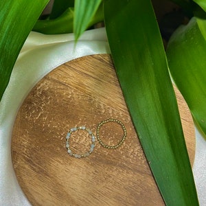Dainty 14k Gold Filled Amazonite Ring: Stretchy Stackable Bead Ring - Etsy