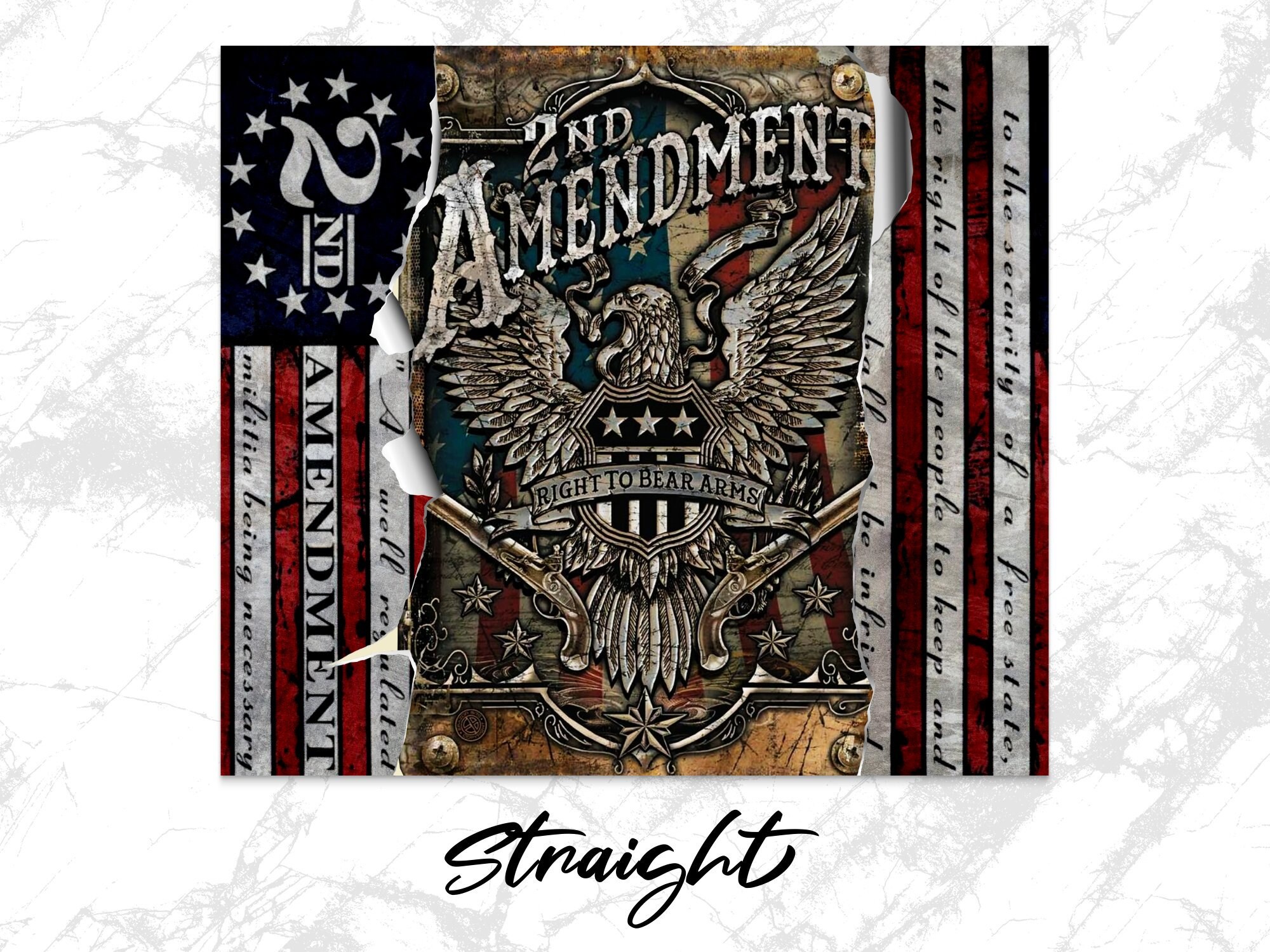 2nd Amendment Eagle Flag 20oz Skinny Tumbler Wrap, Patriotic Tumbler Design, American Flag ...