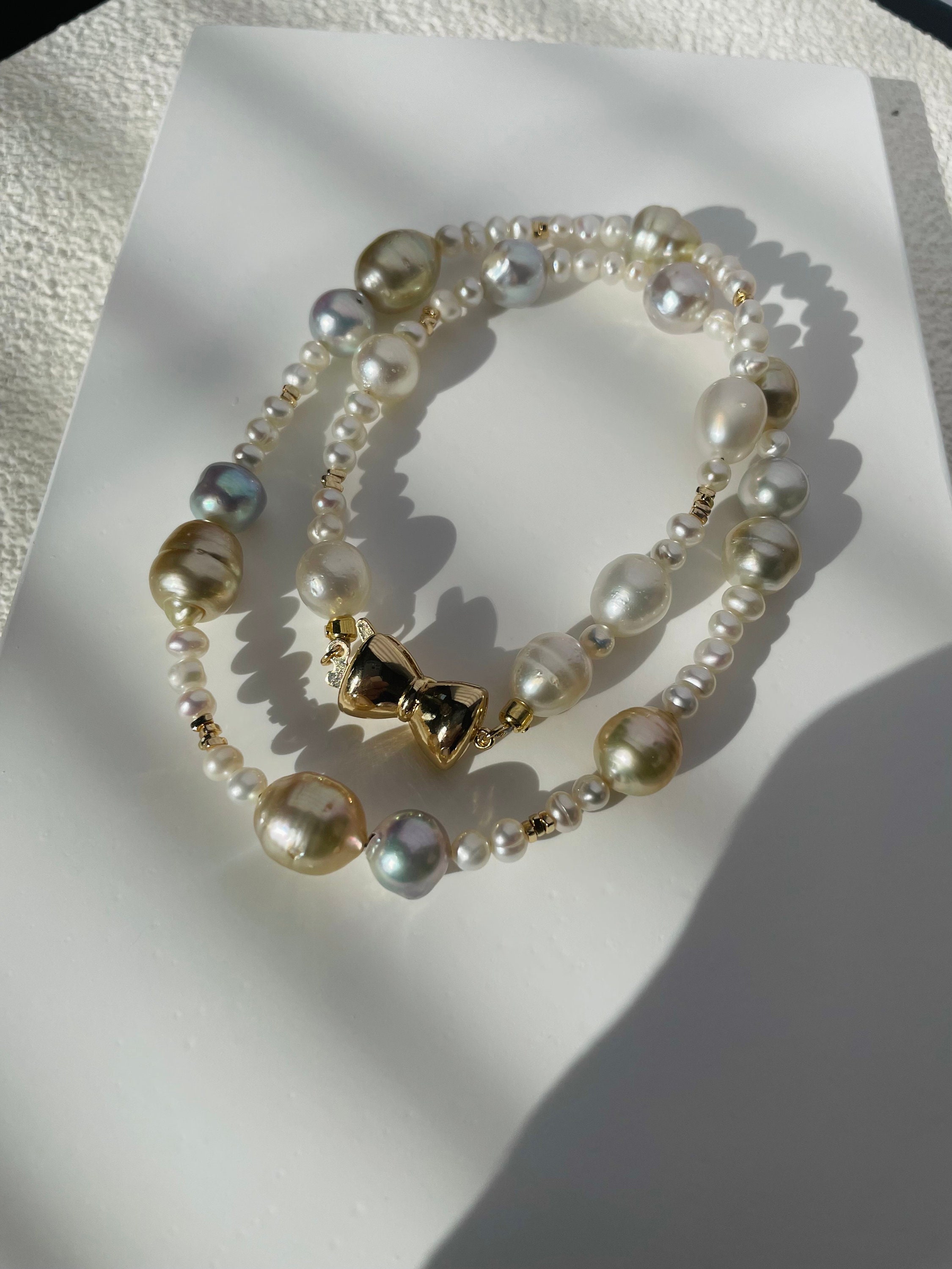 Morandi Color Sugar Candy Full Strand Tahitian Fresh Water Pearlsilver ...