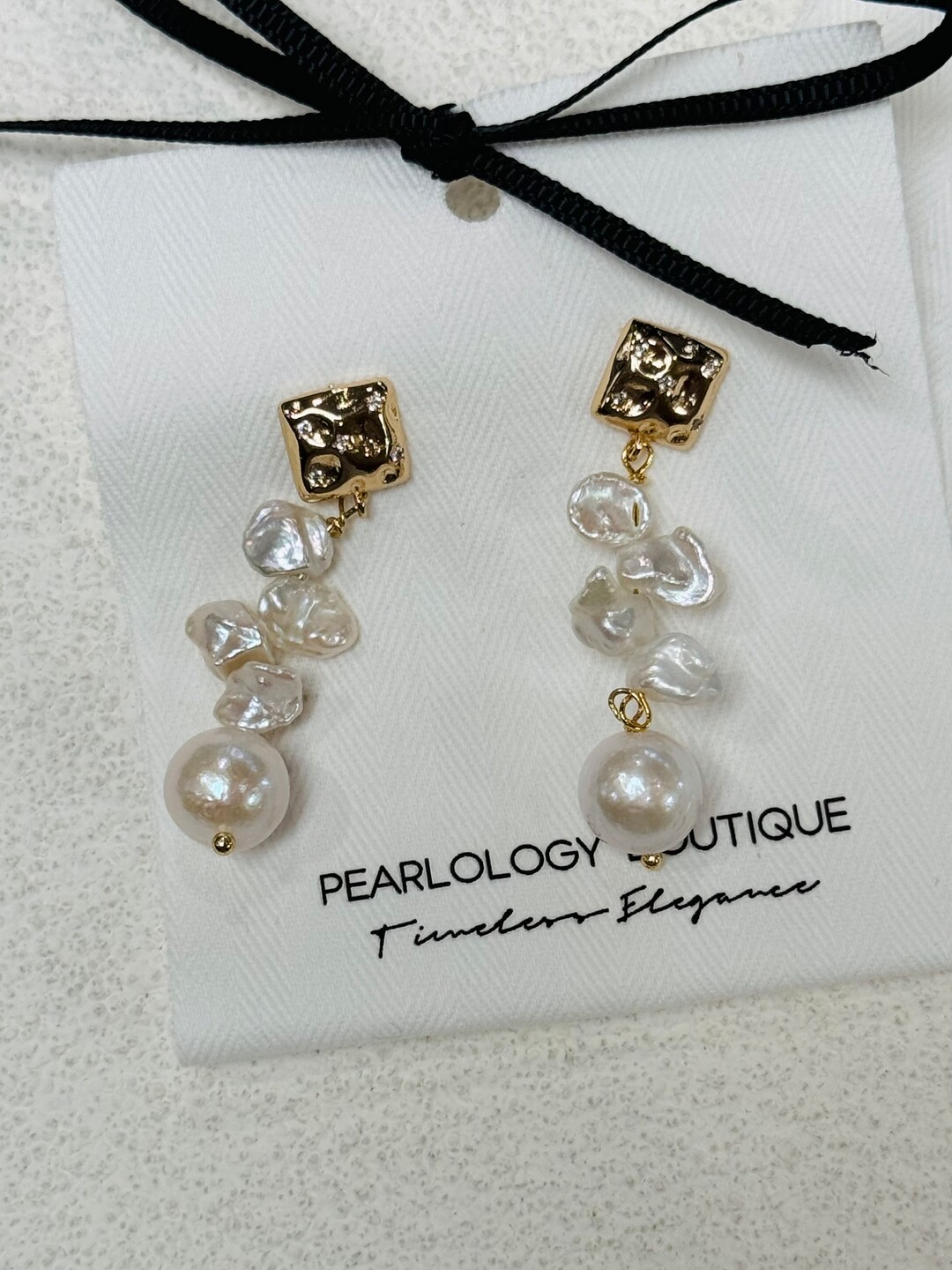 Edison Baroque Wrinkled Fresh Water Pearl-petal Pearl | Keshi Dangle ...