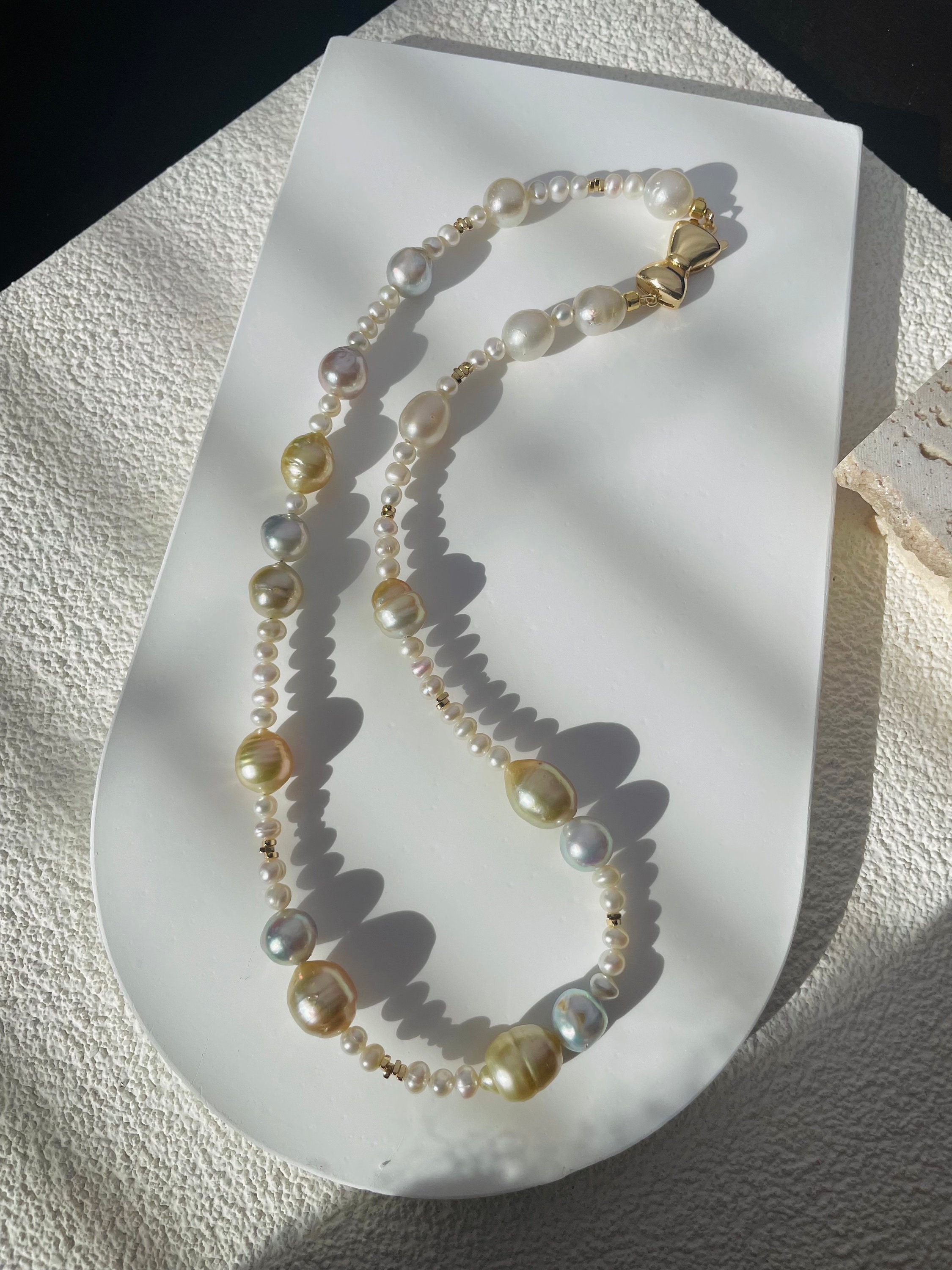Morandi Color Sugar Candy Full Strand Tahitian Fresh Water Pearlsilver ...