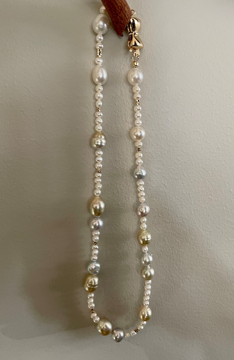 Morandi Color Sugar Candy Full Strand Tahitian Fresh Water Pearlsilver ...