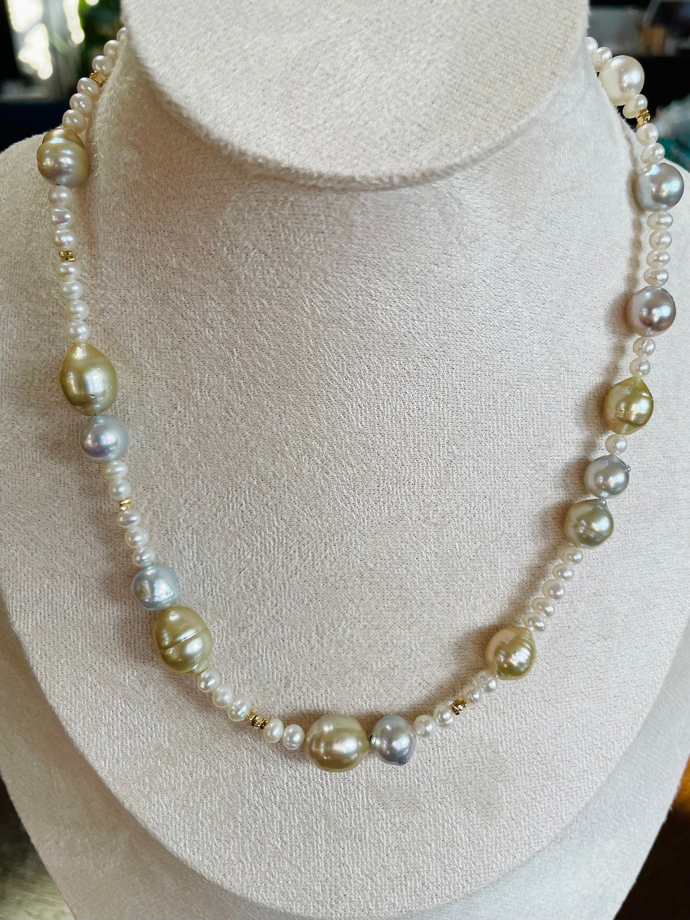 Morandi Color Sugar Candy Full Strand Tahitian Fresh Water Pearlsilver ...