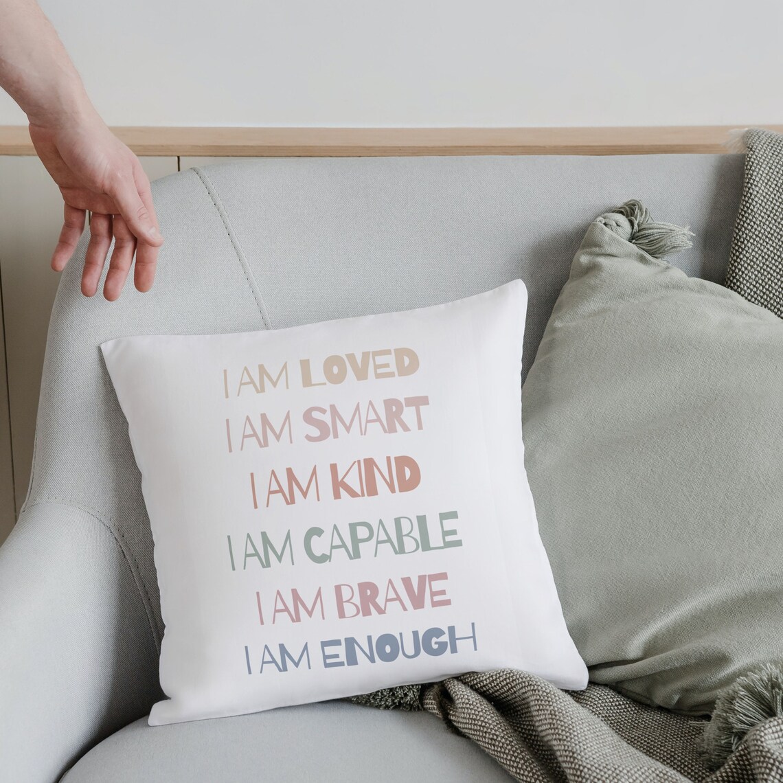 Positive Affirmation Pillow, Home Office Decor, Mental Health Throw ...