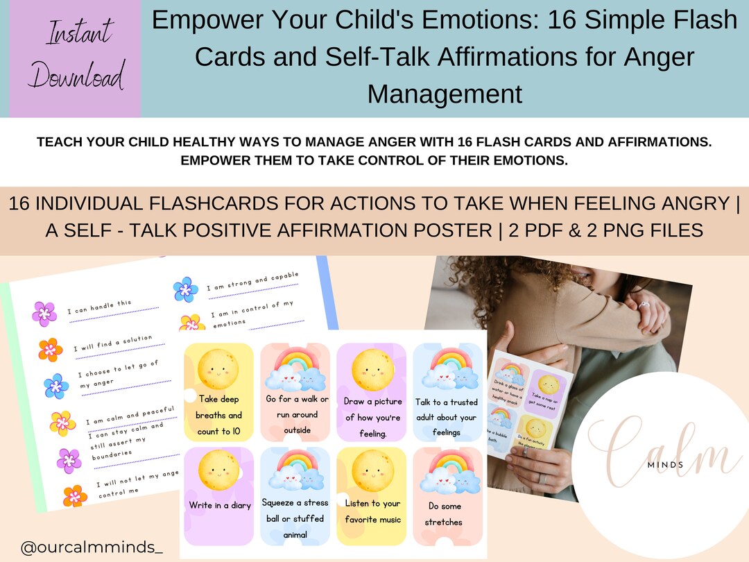 Calm Down Strategies Cards for Kids, Self-regulation, Positive Self ...