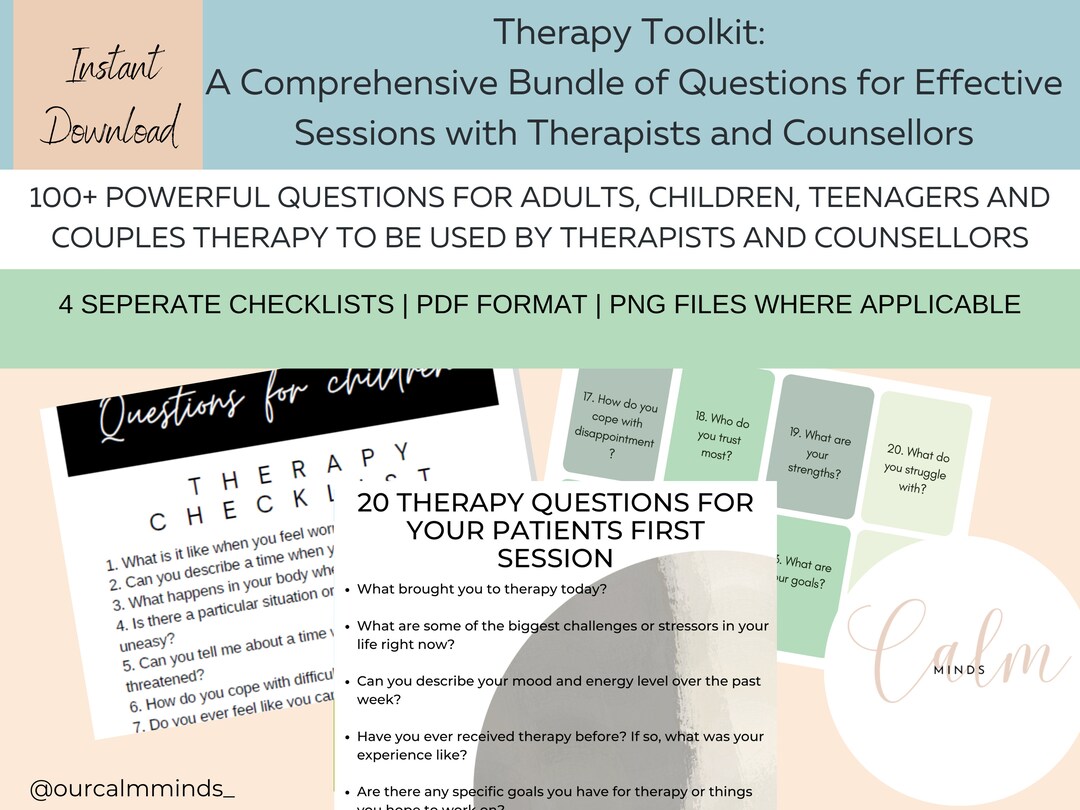 Therapy MEGA Bundle, Therapy Checklists for Children, Teenagers ...